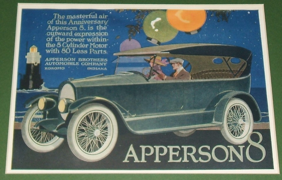 Original 1920 Full Page Color Automotive Ad for the Apperson 8 See ...
