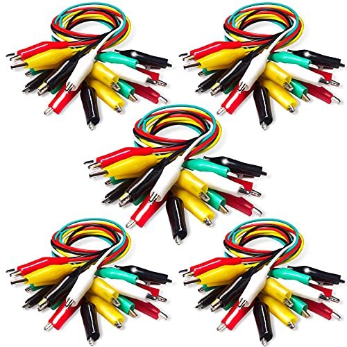 50PCS Alligator Clips Electrical Test Leads Dual Ended Crocodile Clips ...