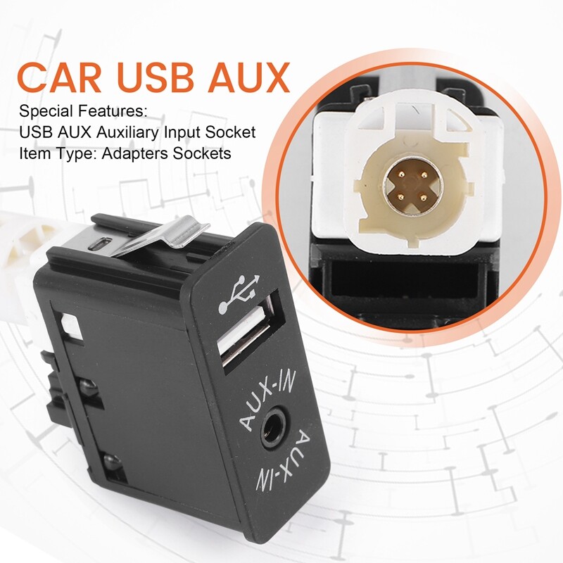 2X(Car USB AUX In Plug Auxiliary Input Socket Adapter for E81 E87 E90 ...
