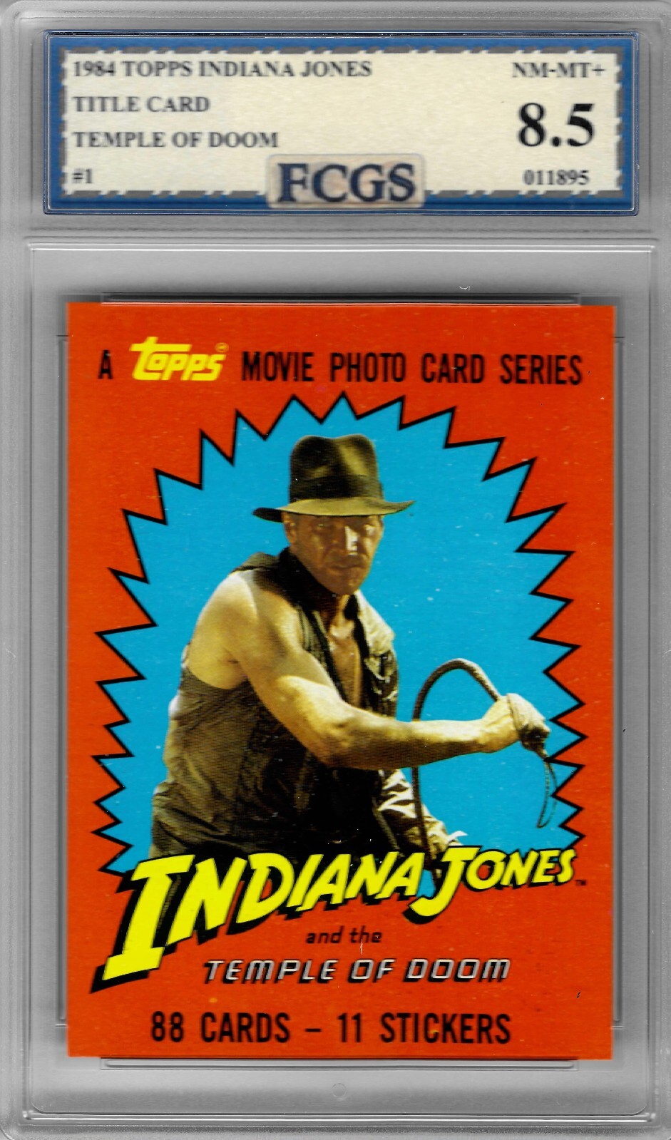 1984 Indiana Jones Title Card #1 Graded FCGS 8.5 NM-MT+ | eBay
