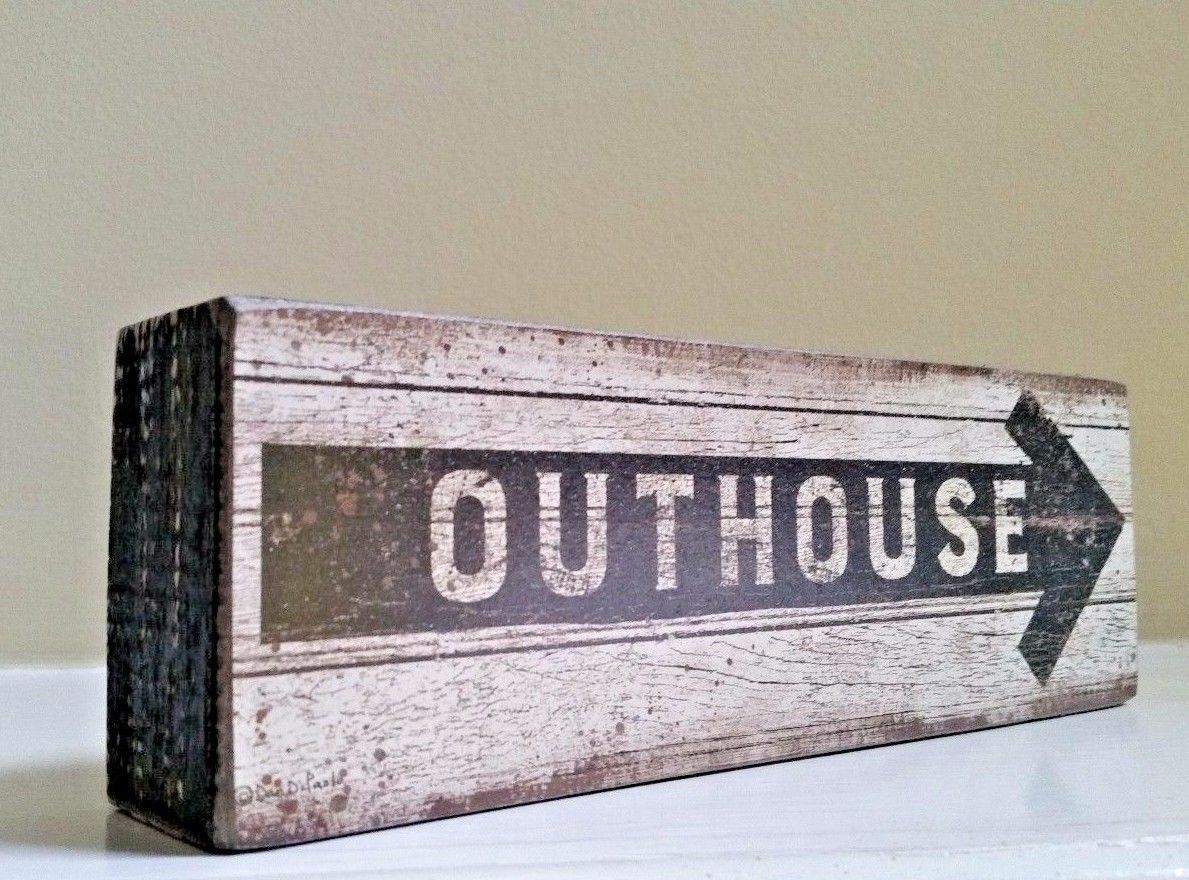 Vintage Outhouse Wood Box Sign Rustic Urban Farmhouse Country ...
