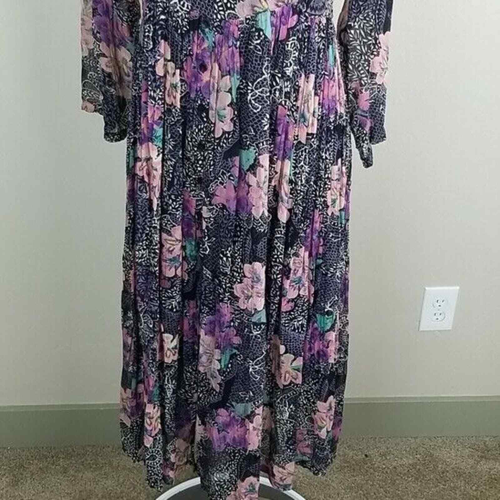 Nostalgia Vintage Dress Floral Maxi Dress Prairie Dre… - Gem