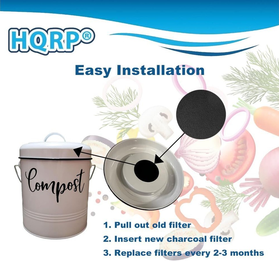 Round Compost Bin Charcoal Filters for Compost Bucket Kitchen ...