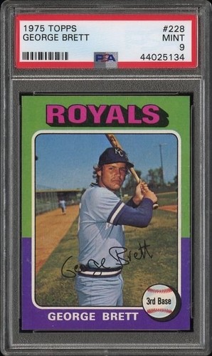 1975 TOPPS GEORGE BRETT PSA 9 MINT #228 HOF KANSAS CITY ROYALS DEAD ...