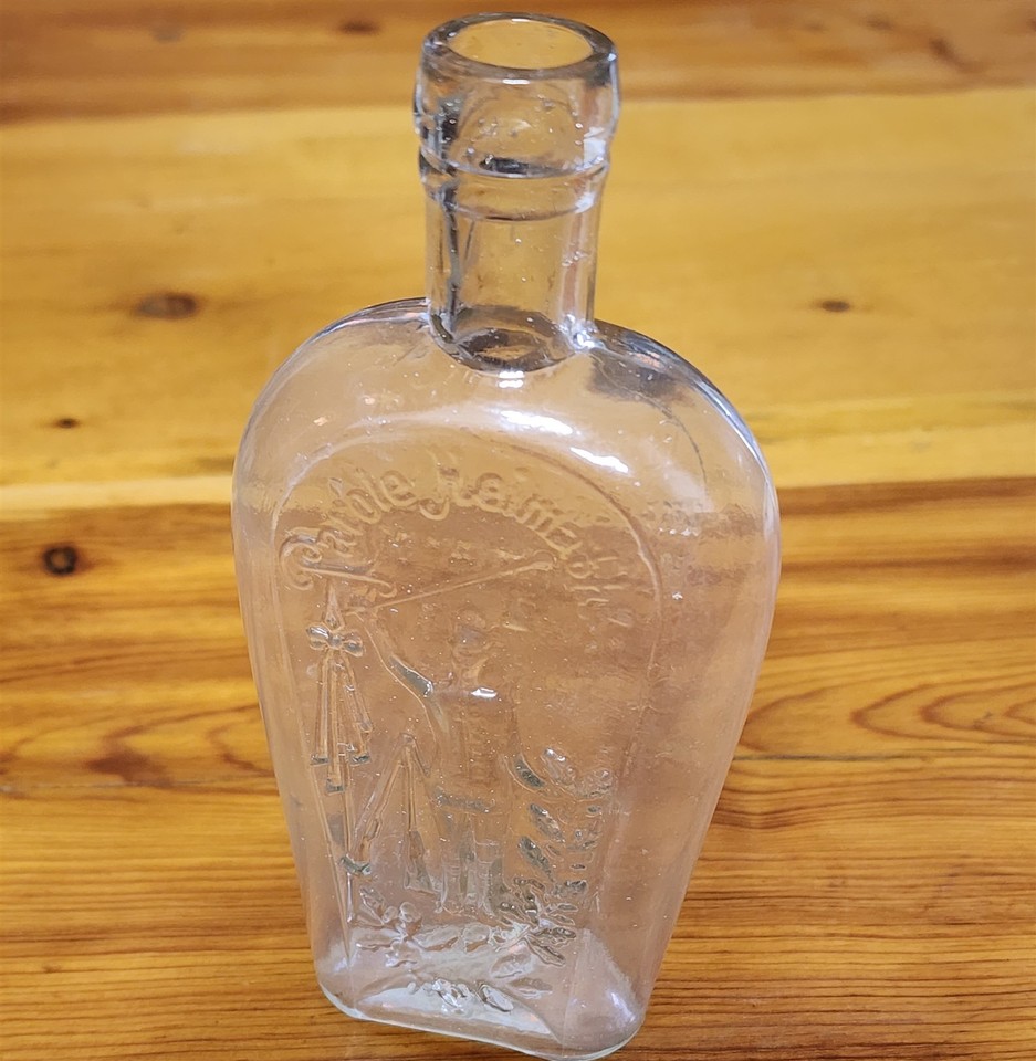 WWI GERMAN GLASS COFFIN BOTTLE HOMEWARD BOUND SOLDIER JOYOUS MINDS ...