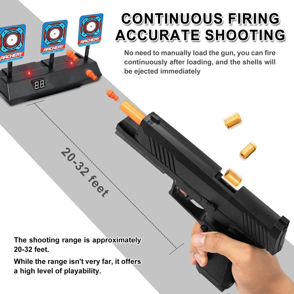 Toys Gun for Kids, Toy Foam Blaster, Soft Bullet Fake Gun, Shell ...