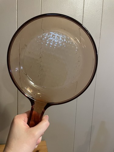 Vintage Corning Ware Vision 7" Waffle Bottom Frying Pan Skillet Amber ...