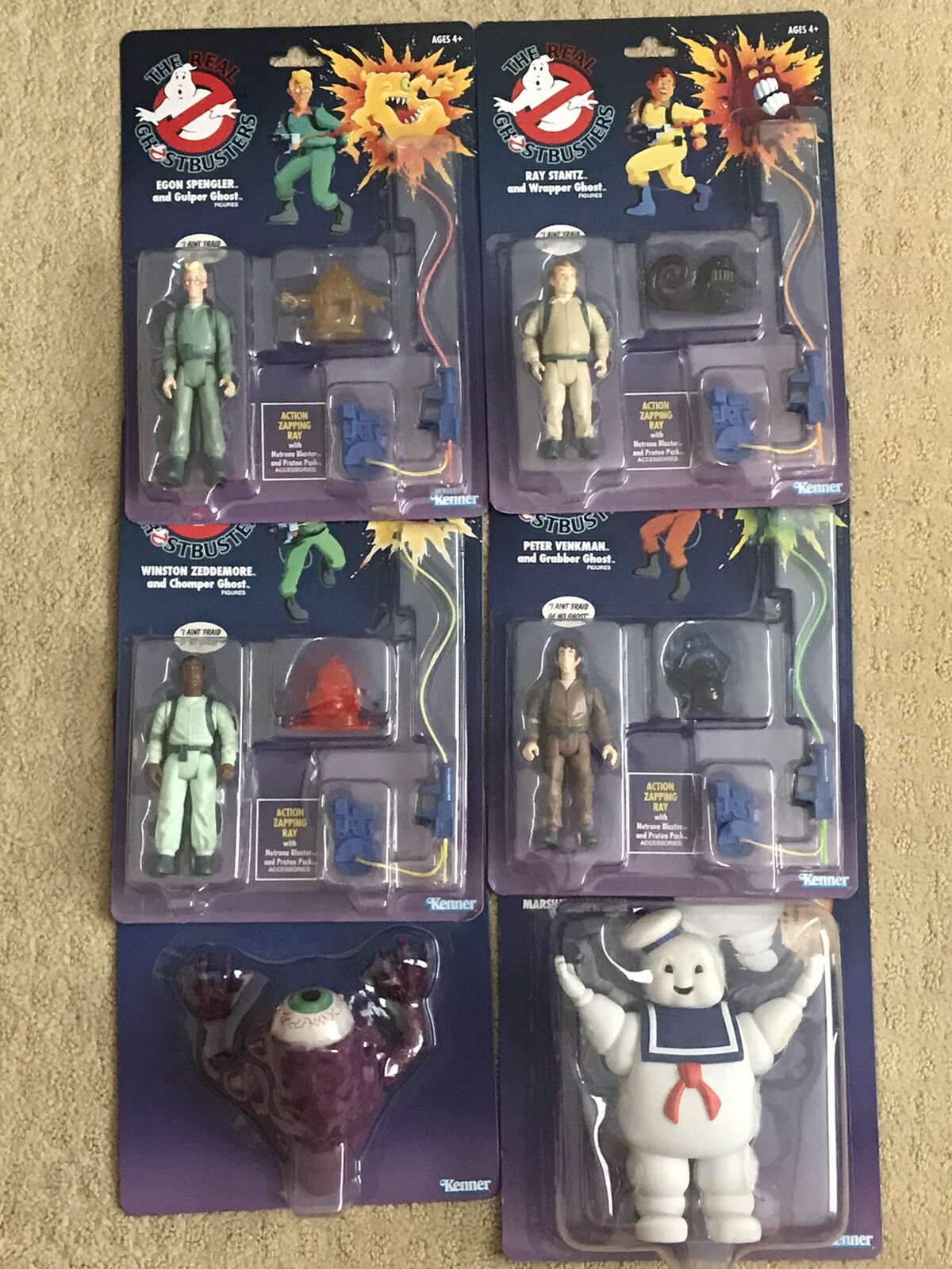The Real Ghostbusters Figure Set Plus Ghost Figures And Stay Puft Retro ...