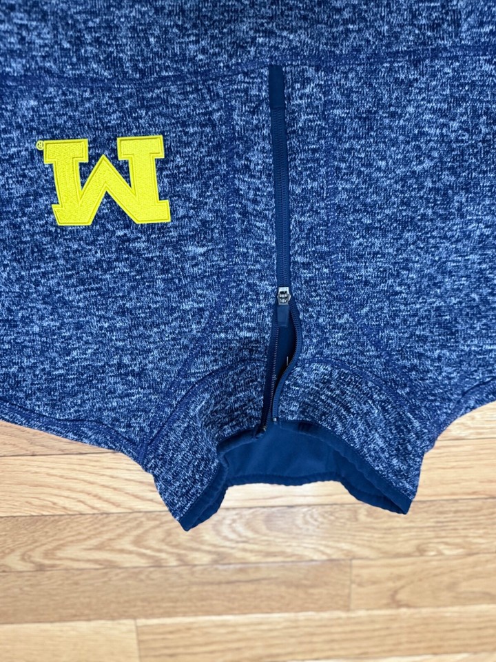 Michigan Wolverines 1/4 Zip Fleece Pullover Mens XXL Blue Antigua ...