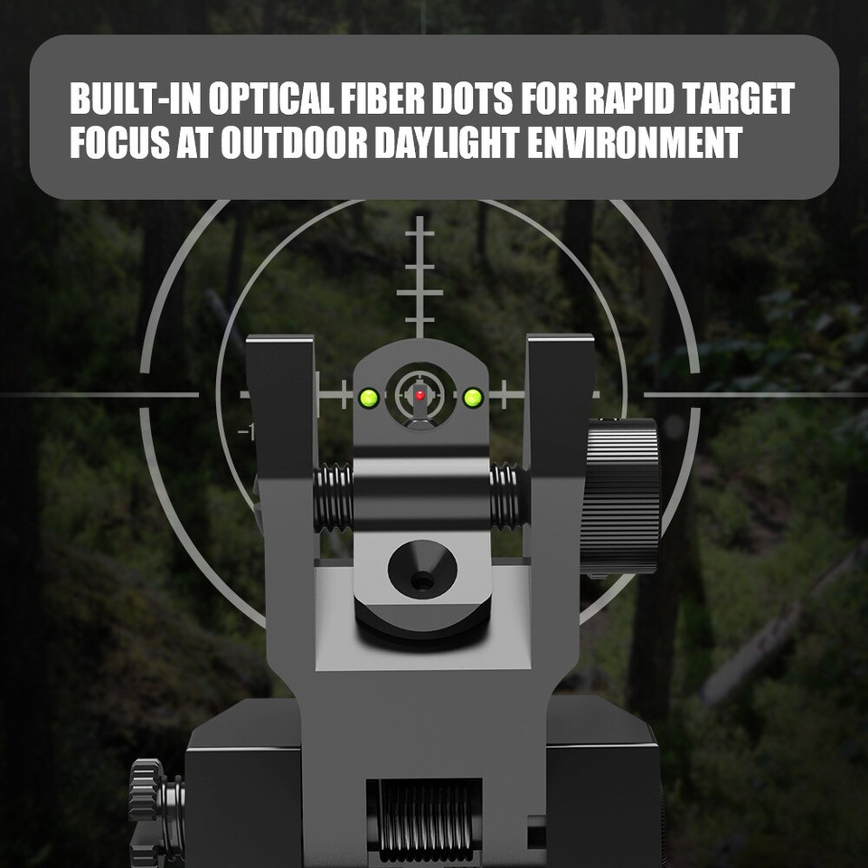 Fiber Optic Iron Sights Flip Up Iron Sight Front Rear Sight for Picatinny Weaver | eBay