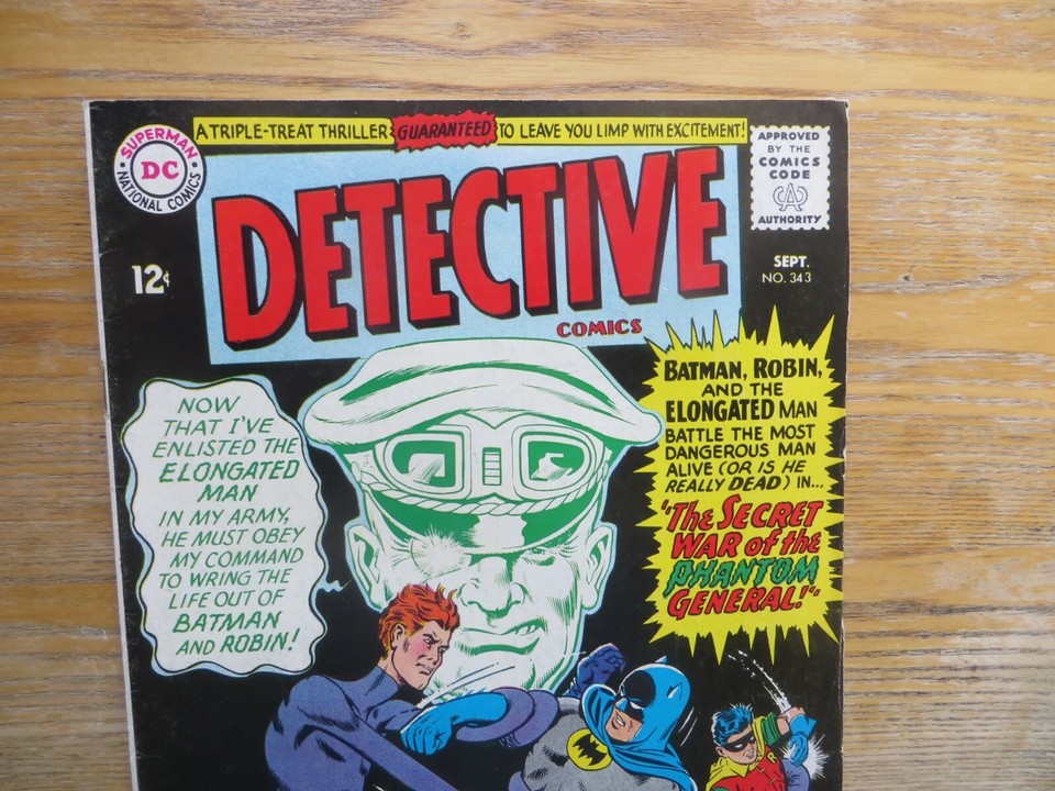 1965 SILVER AGE BATMAN & ROBIN DETECTIVE # 343 PHANTOM SIGNED JOE ...