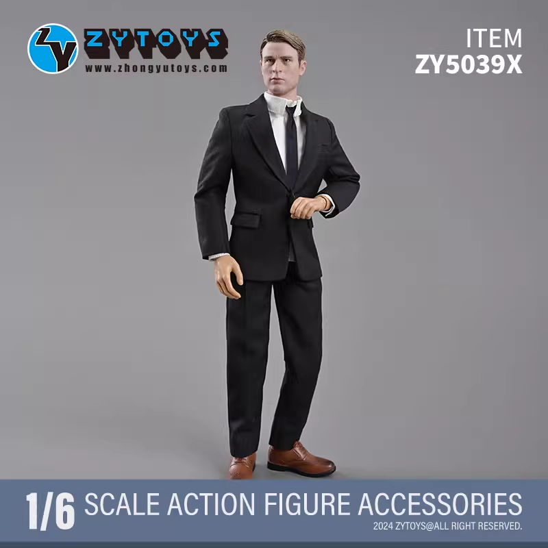 ZY Toys Men's Black Color Suit Full Set 1/6 Fit for 12inch action ...