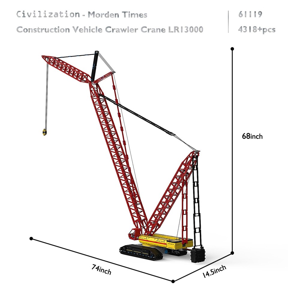 61119 Crawler Crane Building Block Set - Rc Crane Model Kit ...