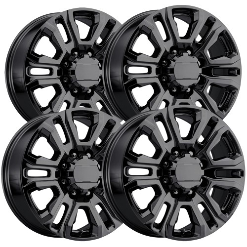 (Set of 4) Performance Replica PR207 HD 22x8.5 8x6.5 +15 Gloss Black ...