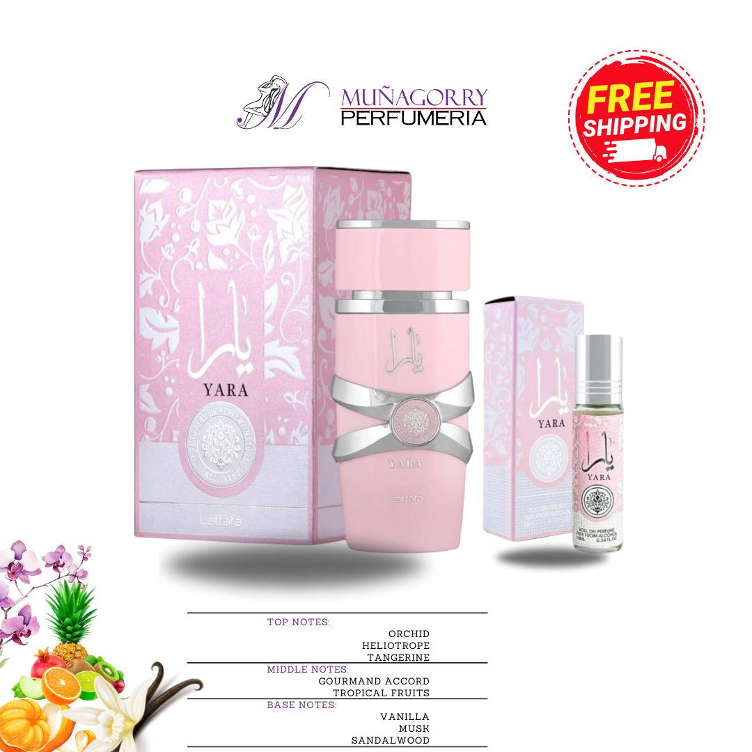 [2pcs] Yara Set Fragrance & Body Oil for Women | 3.4 fl oz & 0.34 fl oz ...