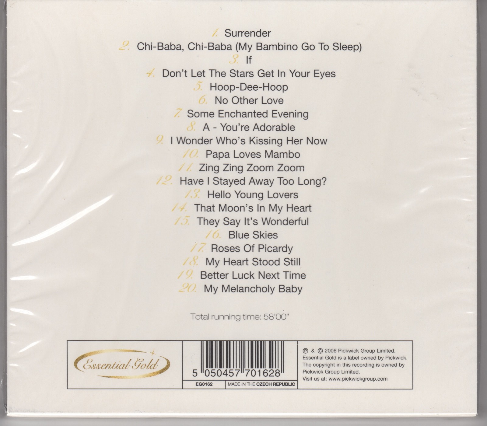 Perry Como "The Essential" NEW & SEALED CD 20 Tracks Posted From The UK ...