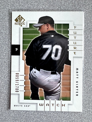 2000 SP Authentic Matt Ginter Future Watch Rookie Card /1700 #161 White ...