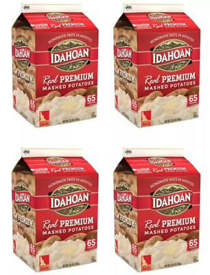 4PK- Idahoan Mashed Potatoes Easy Instant Tasty Homemade Food Bulk Box ...