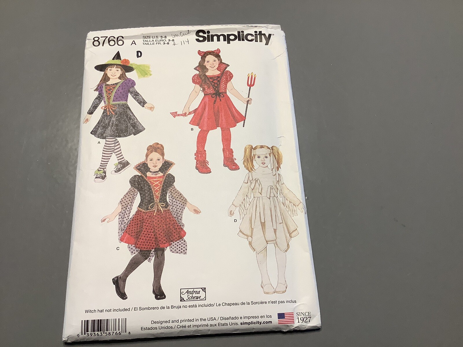 Simplicity Pattern #8766 Child Costume Princess Devil Witch Sz 3-8 ...