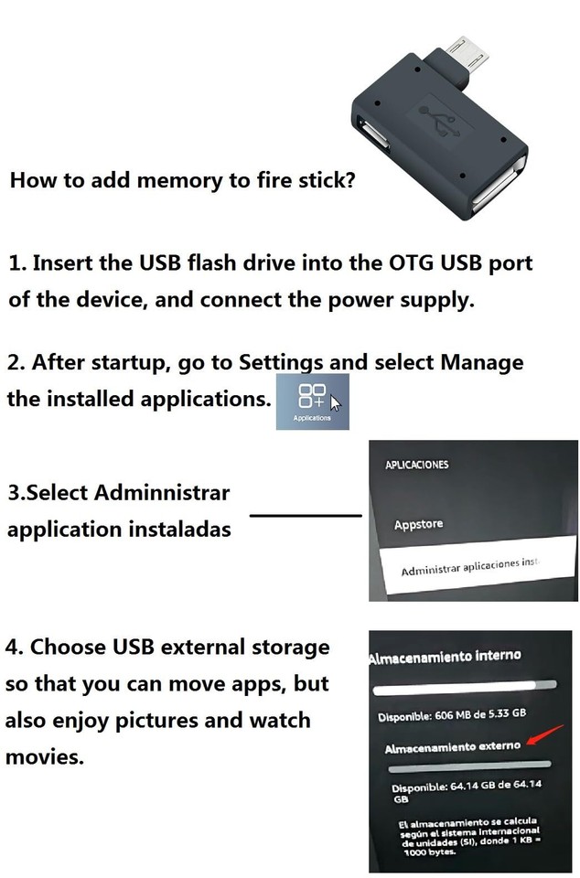 3 Pack OTG Cable Adapter for Fire TV Stick 4K Micro USB to USB OTG ...
