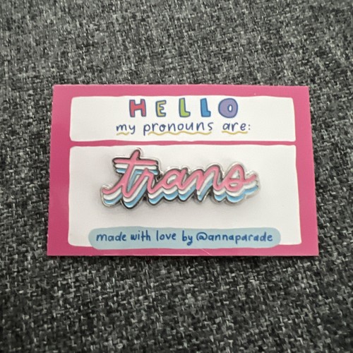 Trans LGBT LGBTQ Pin, Transgender Enamel Pin NEW Pink White Blue | eBay