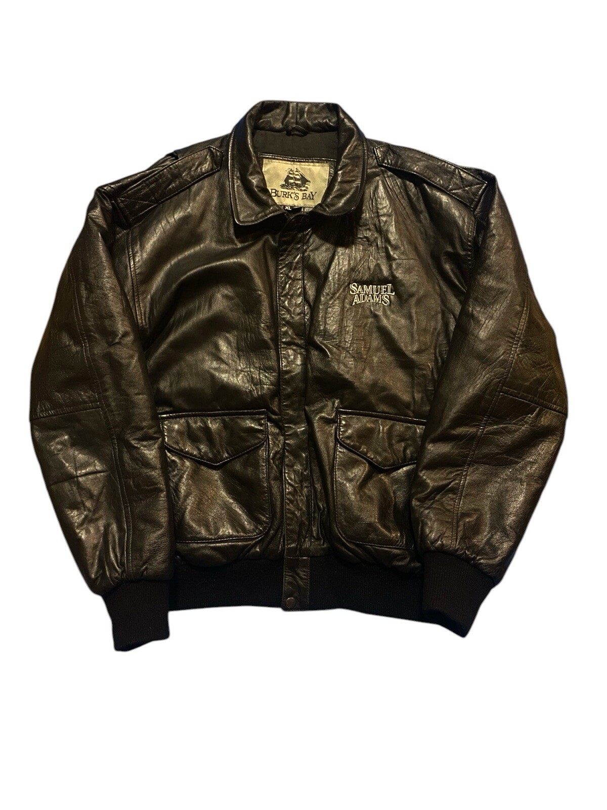 Vintage Samuel Adams Leather Jacket Size XL - Gem