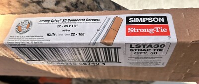 Simpson Strong-Tie LSTA30 30-Inch Strap Tie 50 Pk | eBay
