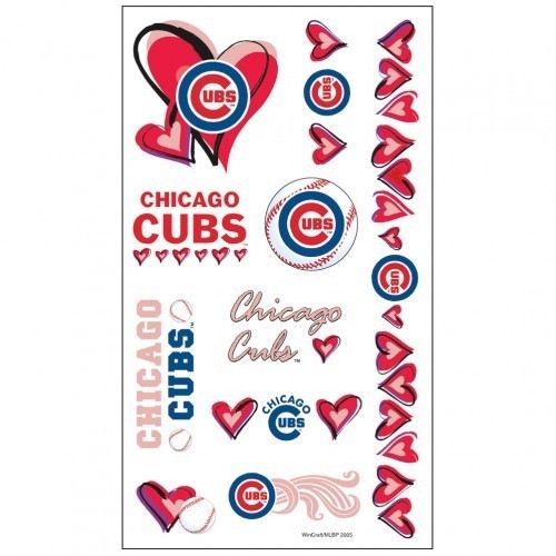 CHICAGO CUBS ~ (1) Sheet of MLB Colored Girls Temporary Tattoos ~ New ...