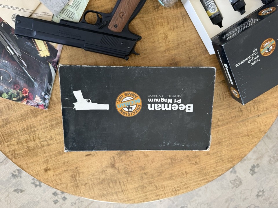 Vintage BEEMAN P1 Magnum Pellet Air Gun Pistol .177 Beeman kit, pellets ...