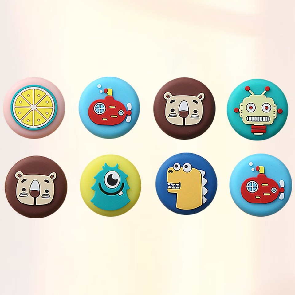 8Pcs Door Crash Pad Door Knob Wall Protectors Cartoon Adhesive Bumper ...