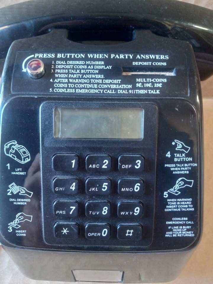 VTG Elt-Phon Payphone Hotel Motel Lobby Desktop Coin Operated Phone ...