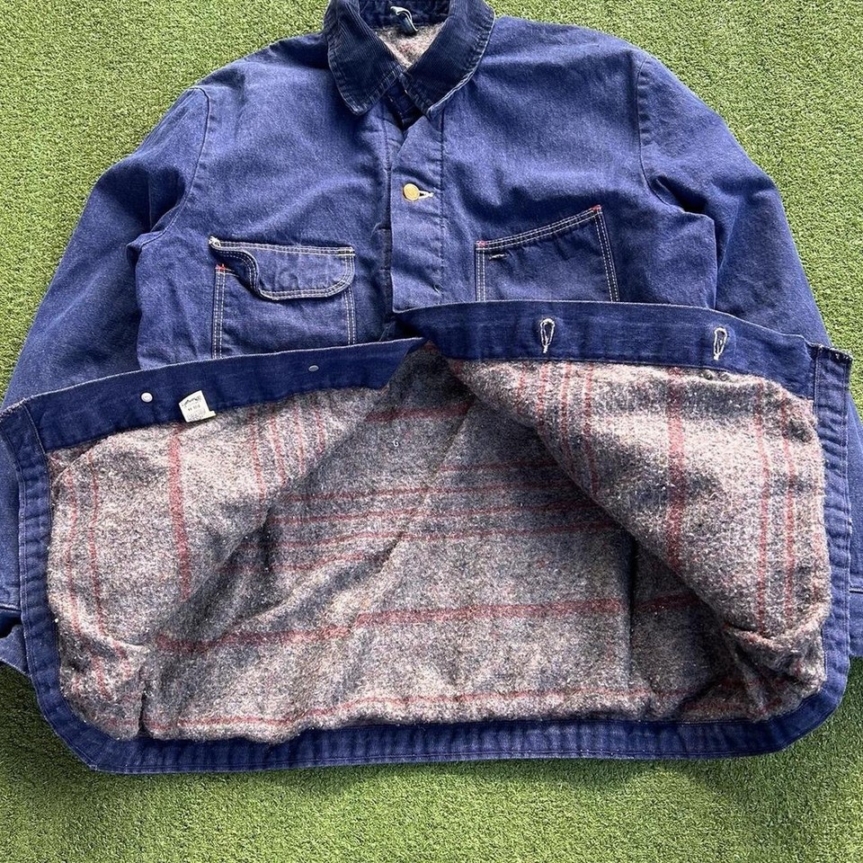 Vintage Wrangler Denim Chore Jacket! Size 44 (25’ by 28.5’) (24’ Sleeve ...