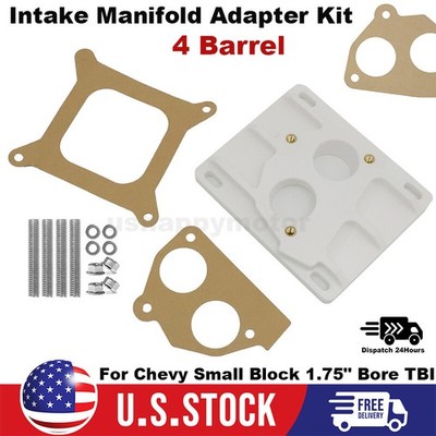 Intake Manifold Adapter Kit For Chevy TBI Fuel Injection to 4 Barrel ...