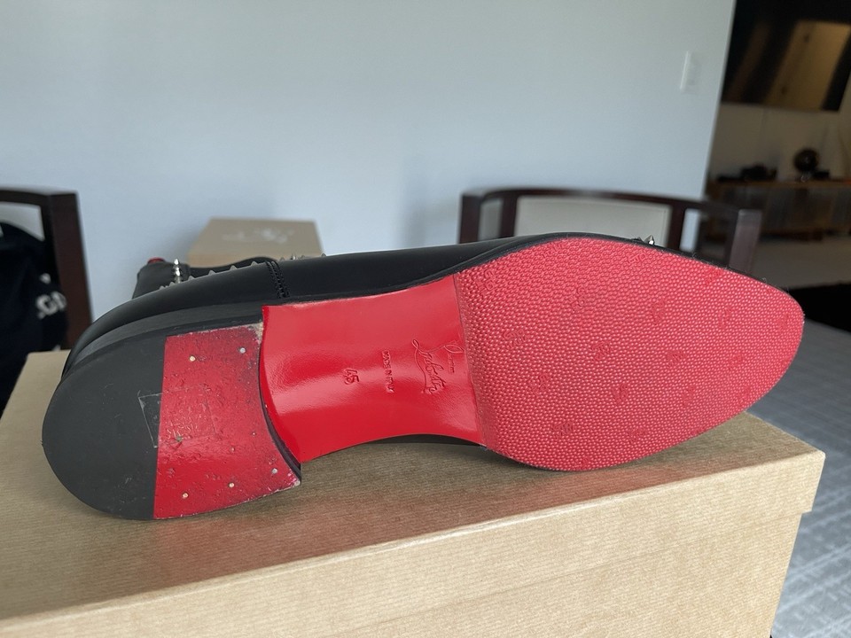 Christian LOUBOUTIN Men’s Cloo Ankle Smooth Leather Boots SIZE EU 45 ...