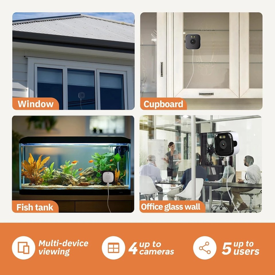 Window Security Camera WiFi 2.4/5GHz 3MP Full Color Night Vision Indoor ...