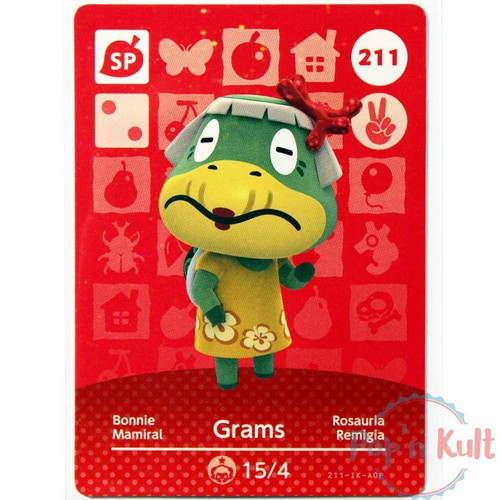 Carte Amiibo Animal Crossing 211 Mamiral / Grams Holo [EUR] Série 3 ...