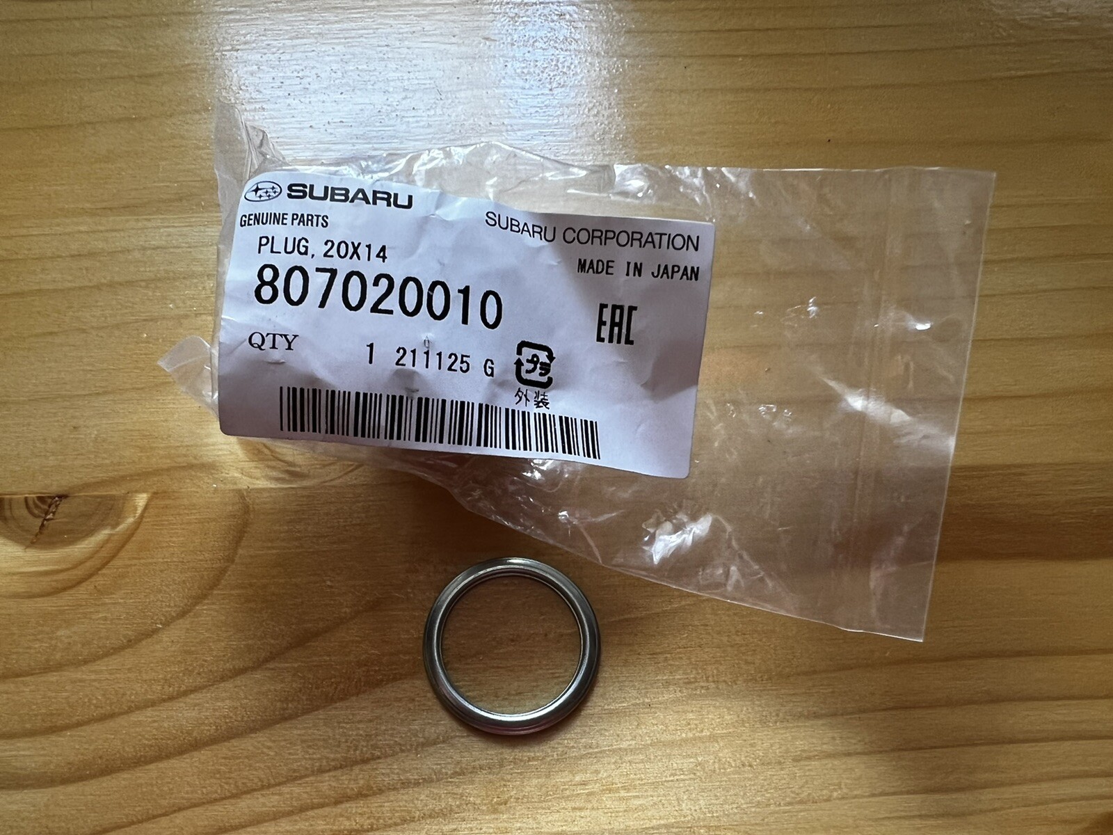 Genuine Subaru Oil Pan Drain Plug and Gasket. Brand new. 807020010 ...