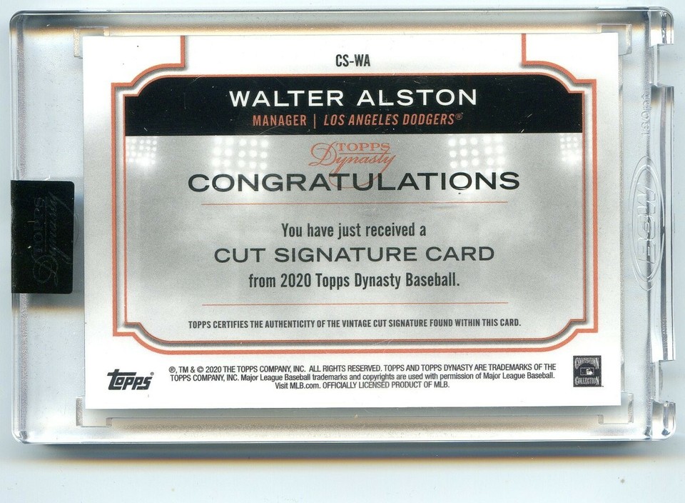 2020 Topps Dynasty WALTER ALSTON Cut Signature Auto Autograph #1/1 ...