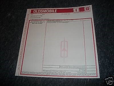 1977 OLDSMOBILE CUTLASS TORONADO 98 WINDOW STICKER | eBay