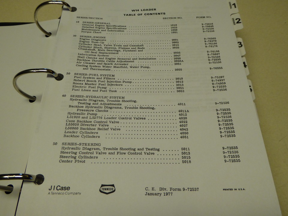 Case W14 Articulated Loader Service Manual Repair Shop Book NEW with ...