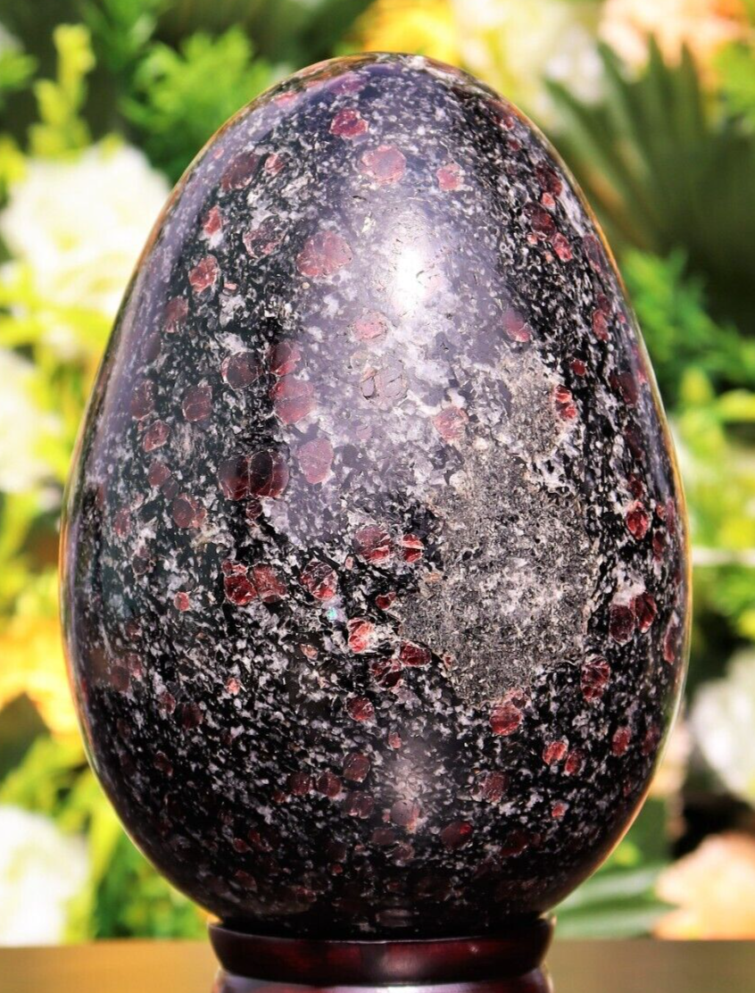145MM Ruby Spinel Crystal Egg Natural Ruby In Spinel Chakra Alignment ...