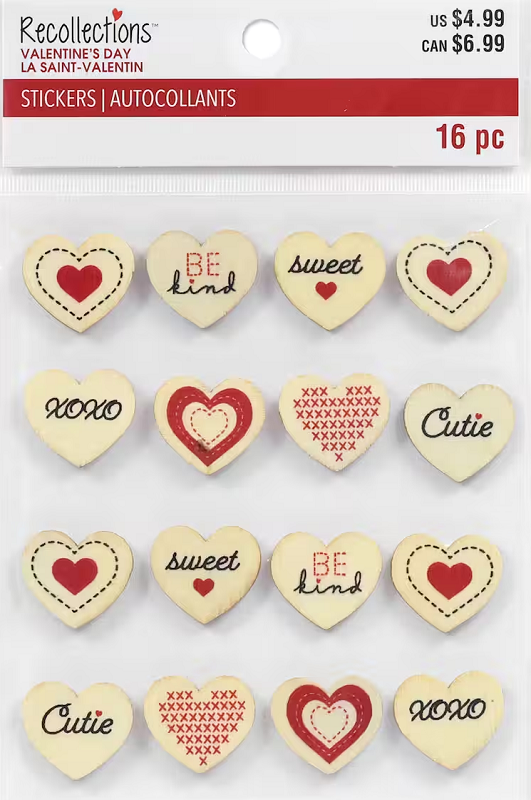 Recollections VALENTINE'S DAY Stickers Books Garland Bling Love Hearts ...