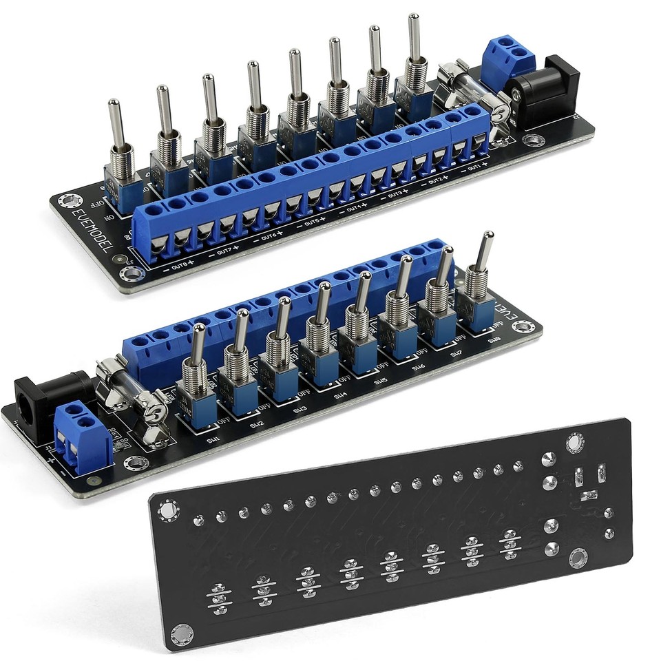 Evemodel 3V-24V DC Individual Switches Power Distribution Module | eBay
