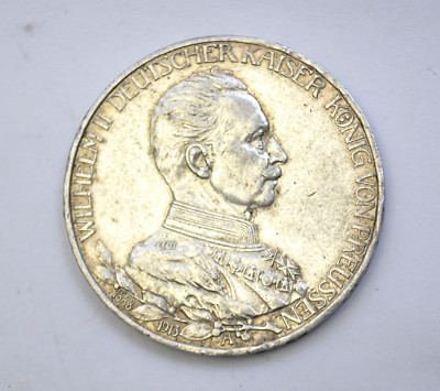 1913-A German State Prussia Silver 3 Marks Wilhelm II coin | eBay