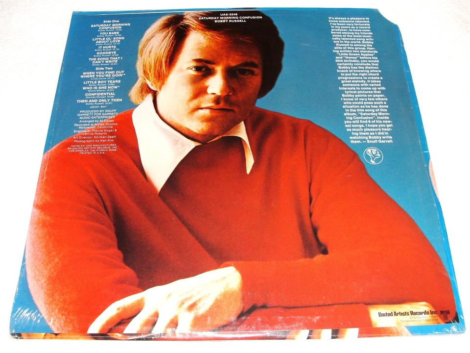 Bobby Russell "Saturday Morning Confusion" 1971 Pop/Rock LP, SEALED ...