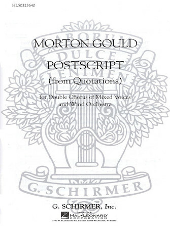 Postscript From Quotations With Orchestra SSAATTBB M Gould | eBay