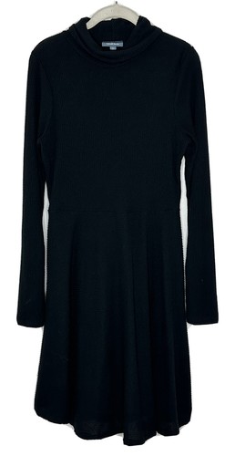 ModCloth Idyllic Arrangement Sweater Turtleneck Black Dress Women's ...