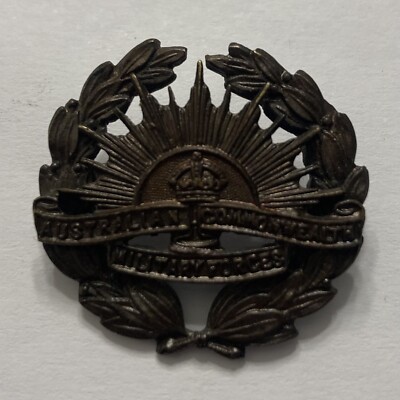 ORIGINAL WW1 AUSTRALIA AEF COMMONWEALTH FORCES SWEETHEART PIN BADGE 1 1 ...