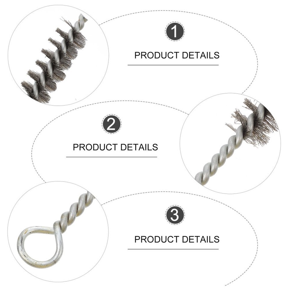 5pcs Household Stainless Steel Cleaning Brush Rod Cleaner for Drain ...