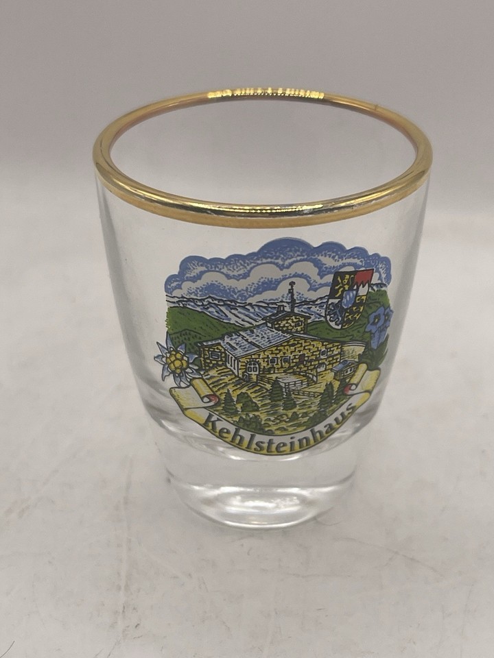 VTG Kehlsteinhaus Souvenir Shot Glass With A Gold Rim | eBay